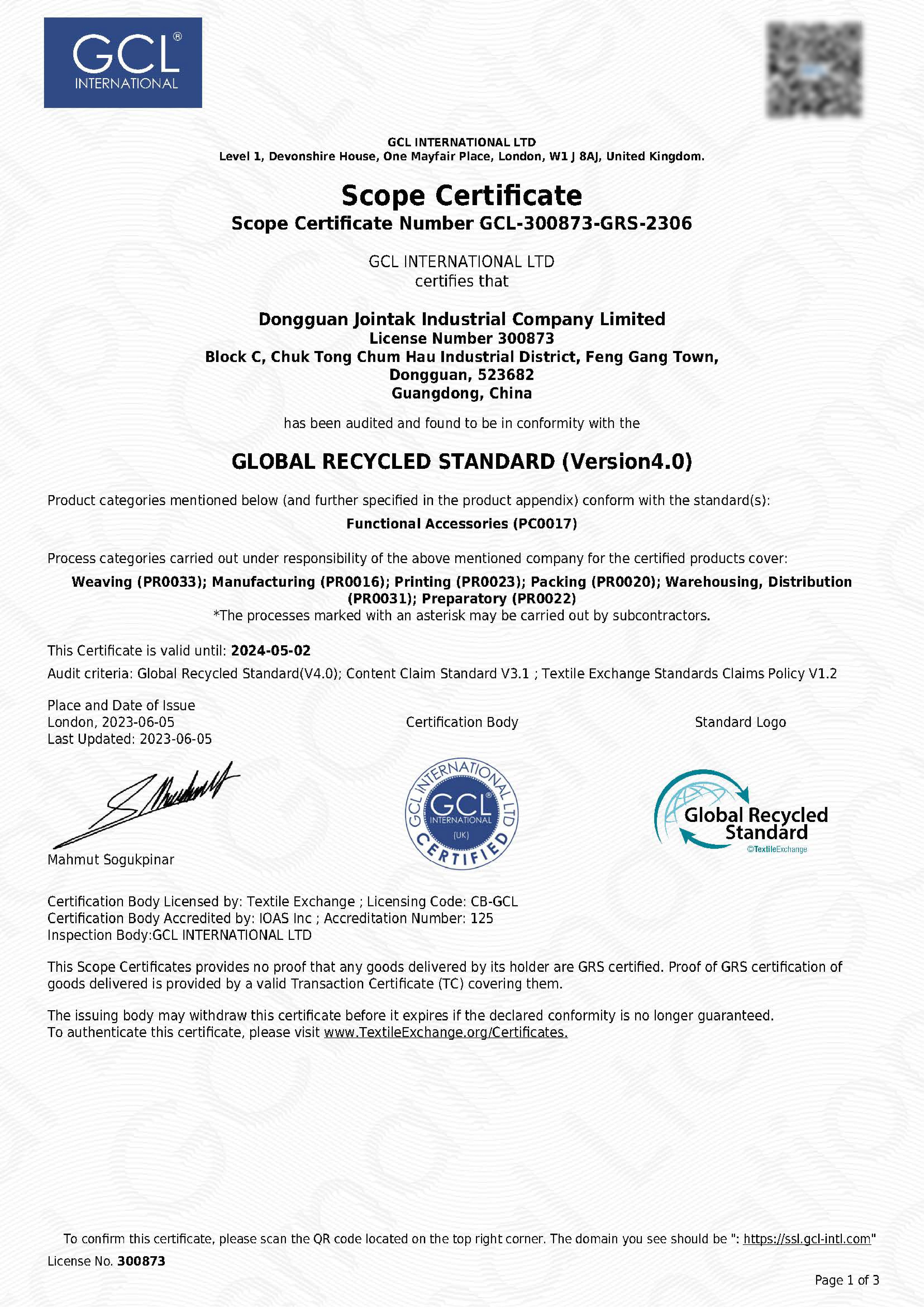 Certifications - Jointak